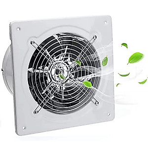 Nalle 8 inch Exhaust Fan 80W 500CFM Through-wall installation Ventilation Fans 110V Exhaust Smoke Fan with Power Cord for Kitchen,Bathroom,laundry room,Garage (white)