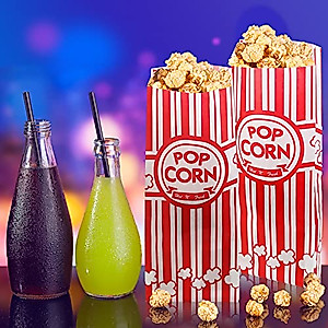 200 Pieces Popcorn Bags 2 Oz Disposable Paper Popcorn Bags Popcorn Machine Accessories for Movie Night, Carnival, Party, Theater, and Snack Bars