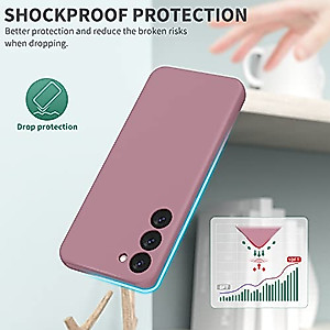 SURPHY Designed for Galaxy S23 Case with Screen Protector (6.1 inches), Camera Protection & Soft Microfiber Lining, Liquid Silicone Phone Case for S23 (2023 Released), Lilac Purple