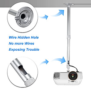 YiePhiot Ceiling Wall Projector Mount Universal Projector Bracket Extendable Height Camera Mount 15-24in Wall Hanger Projector Stand for DLP Projector Video Projector CCTV DVR Camera