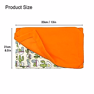 Dragon Bed with Pillow and Blanket Reptile Accessories Small Pet Animal Hide Habitat Shelter Solf Fabric Warm Sleeping Bag with Cover for Bearded Dragon Leopard Gecko Lizard (Orange)