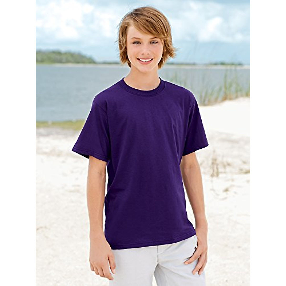 Fruit of the Loom Youth 5 oz. HD Cotton™ T-Shirt M PURPLE