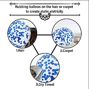 Succris 38TH Blue Theme for 38 Years Old Birthday Party Supplies Blue Happy Birthday Banner Blue Circle Dots Garland Paper Hanging Triangle Flag Banner Confetti balloons Number 38 Blue