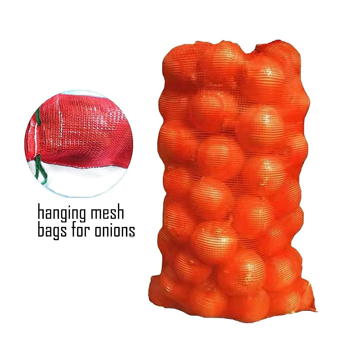 deebree 50pcs Extra Large Mesh Storage Produce Bags Reusable Vegetable Storage Bags 60 lbs Onion Storage Washable Net Bags 21” x 32” Pack of 50