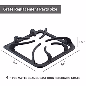 Allstare 316202405 Grate Replacement Parts for Frigidaire Stove Grates Kenmore Gas Range Parts Stove Top Surface Burner Grates 8.8 x 8.8 Inches Cast Iron Rack Cookware Sets 4 Pieces