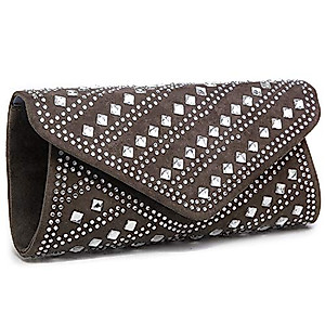 Dasein Rhinestone Evening Bags Glitter Clutch Handbags Studded Envelope Purses for Prom Party Wedding Coffee