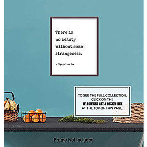 Edgar Allen Poe Decor - 8x10 Quote - Art Wall Art Picture Poster, Room Decoration for Home, Office, Apartment, Living Room, Bedroom, Bathroom - Gift for Goth Gothic Poetry Fans