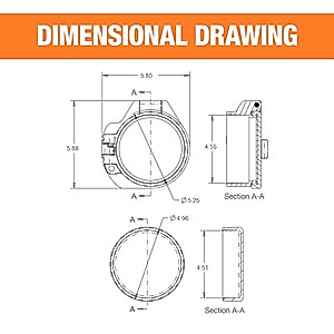 Buyers Products CC400 PVC Conduit Carrier Kit, 4 Inch Diameter, Mounting Hardware Included, Spring-Loaded Latch, Weather-Resistant Door Gasket
