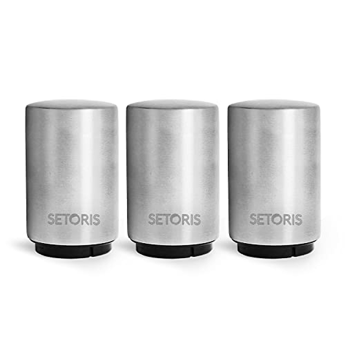 Magnetic Beer Bottle Opener By Setoris- Set of 3 Stainless Steel Automatic Pop Off Beer Opener- Durable Push Down Beer/Soda Bottle Opener For Quick & Easy Use- Cool Gadget Gift For Men, Dad, Husband