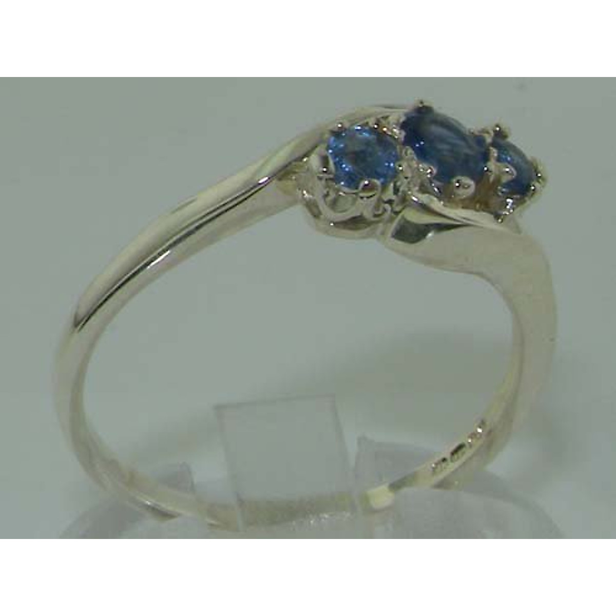 LetsBuyGold 925 Sterling Silver Natural Sapphire Womens Anniversary Ring - Size 10.25