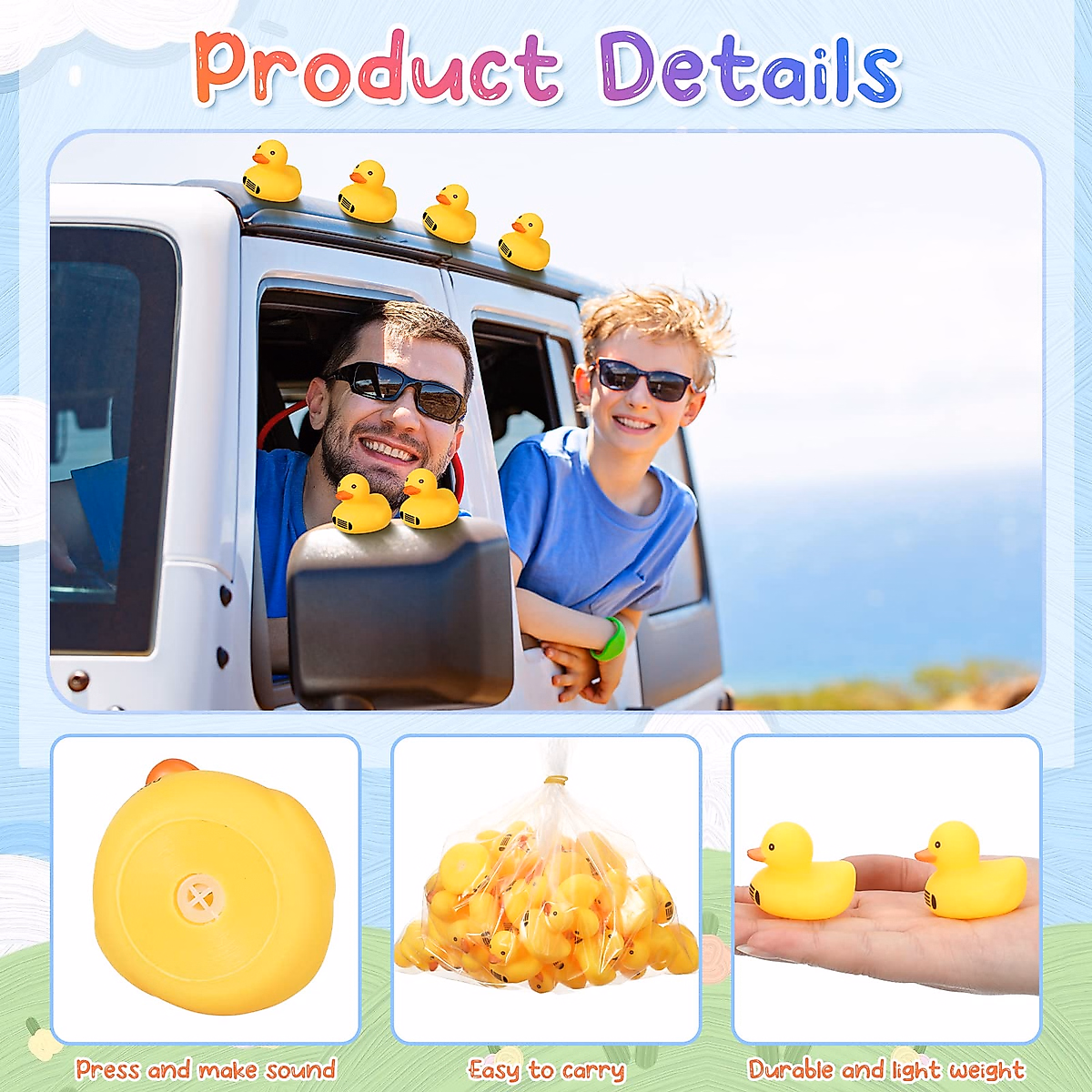 Leitee Rubber Ducks for Ducking You've Been Ducked Mini Bulk Yellow Rubber Duckies for Bath Toys Birthday Game Pool Party Favors(72 Pcs,Cute)