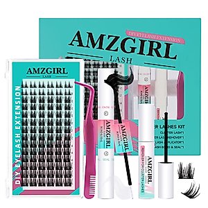 Lash Extensions Kits 84 Pcs Lash Clusters With Lash Glue, Remover, Eyelash Clusters Tweezer For Beginner Diy Individual Lash Extension At Home Easy To Apply(Blushing)