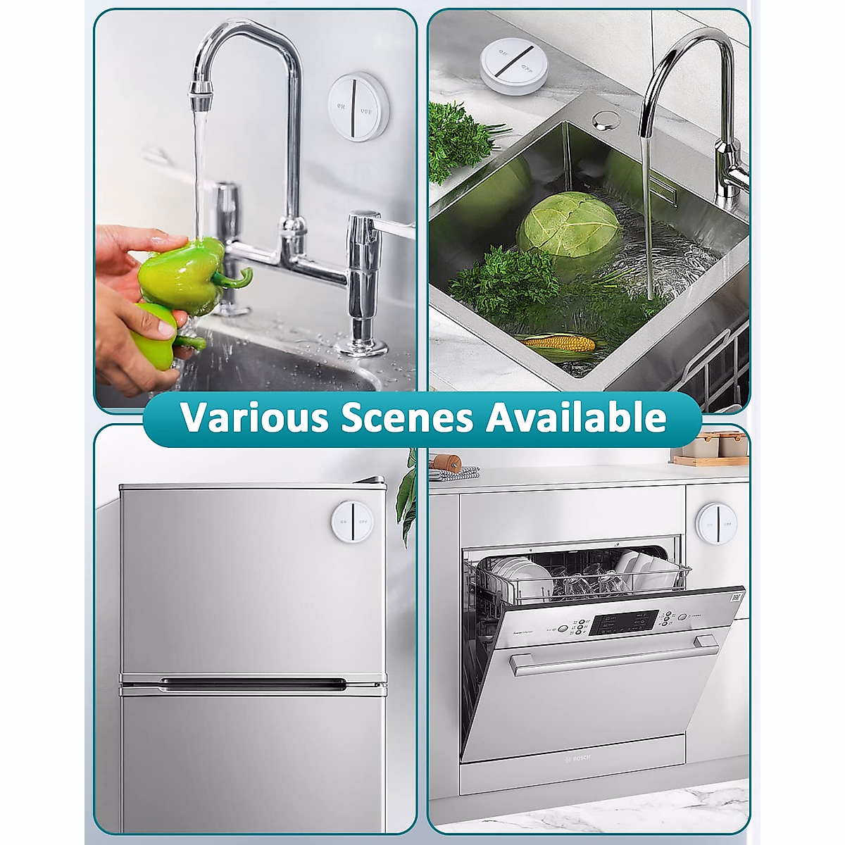 HAPYTHDA Garbage Disposal Wireless Switch Kit, Remote Control Outlet, No Drilling On Sink Top, Wireless Switch Button Kit for Waste Disposal, 15A/1500W with 4000V Anti-Surge, 500 Feet RF Range