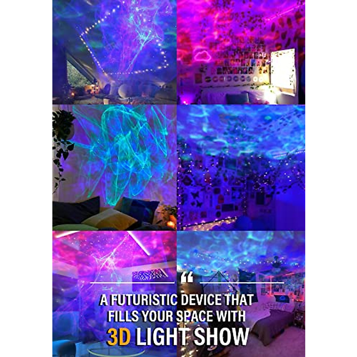 Star Projector Galaxy Light, 3D Stereo Galaxy Projector Sky Light with White Noise, Remote Control, Bluetooth Music Speaker, Night Lights Projector for Kids Adults Bedroom/Ceiling Decor/Game Room