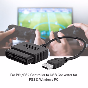 Socobeta USB Adapter Converter Compatible with Playstation1/2 Controller PS1 PS2 to PS3 PC