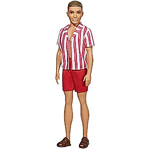 Barbie Ken 60th Anniversary Doll 1 in Throwback Beach Look with Swimsuit & Sandals for Kids 3 to 8 Years Old