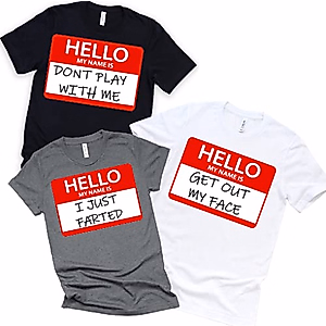 Custom Hello My Name is blank nametag funny gag fart do not disturb busy Personalized word mood DPWH novelty t-shirt Men's Princess Bride Hello My Name Is Men's T-Shirt