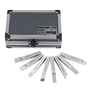 Accusize Industrial Tools 3/8'' 8 Pc Hss Tool Bit Set, Pre-Ground for Turning and Facing Work, 2662-2003