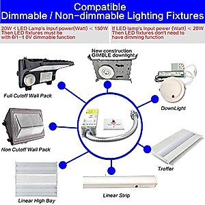 20W LED Emergency Light Driver 100-247V AC, 175V DC Rechargeable Emergency Driver Backup Battery, Emergency Time 90 Min Power Suply for Panel Light, Linear Light, UL Listed, 5-Year Warranty (10Pack)