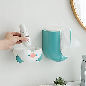 WISELADY Cute Bear Shape Wall Mounted Tissue Box, Cartoon Shape Tissue Box, Suitable for Bathroom Vanity, Bedside Table, Office, Kitchen (Brown,Medium)