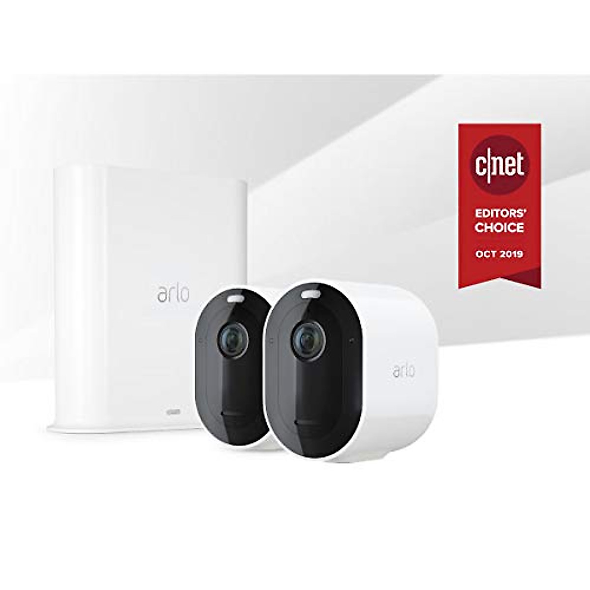 Arlo Pro 3 Spotlight Camera - 2 Camera Security System - Wireless, 2K Video & HDR, Color Night Vision, 2 Way Audio, 160° View, Wire-Free, Works with Alexa, White - VMS4240P