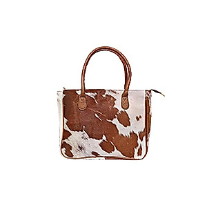 Women's Western Classic Cowhide Tote Bag Shoulder Handbag with Freebie Clutch Shoulder Hand Bag Classical Tote