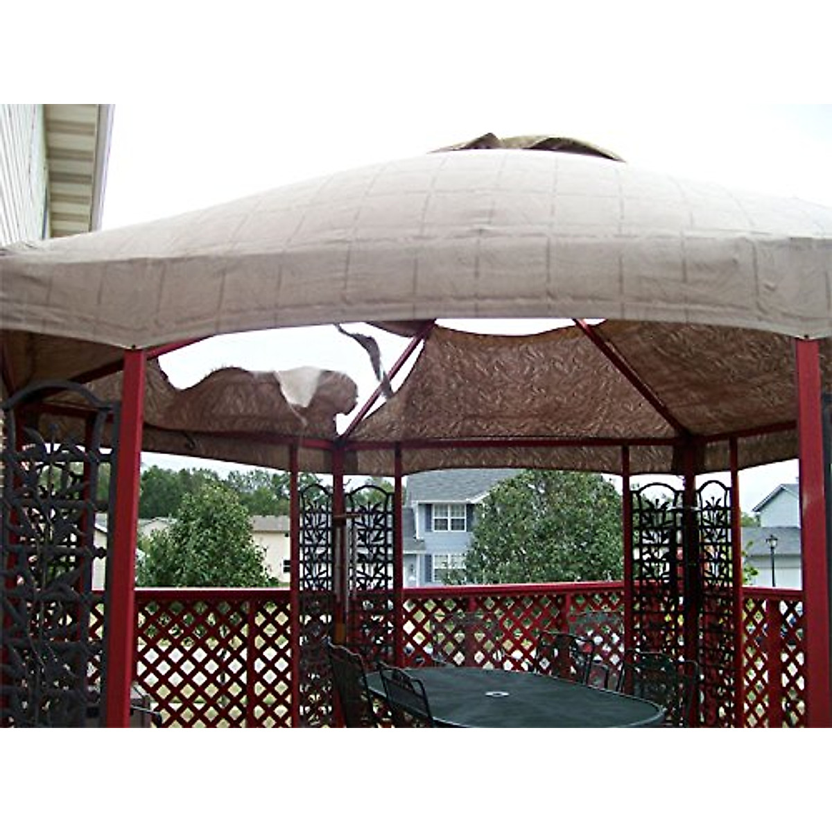 Garden Winds Wood Heaxgon Gazebo Replacement Canopy Top Cover - RipLock 350