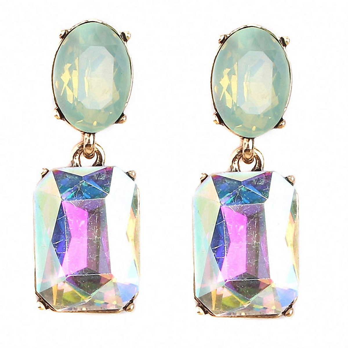 Statement Earring Shinyopal Crystal Stud Earrings Women 3 Colors Natural Stone Jewelry Hot Pink