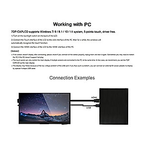 Ingcool 7 Inch Capacitive Touchscreen Monitor IPS Display 1024x600 7" HDMI LCD Module for Raspberry Pi 4B/ 3B+/A+/B/ 2B/ B+/A+/ Zero W, Support Windows 10/8.1/8 / 7