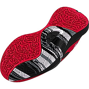 Under Armour Unisex Little Kid Pre School Lockdown 6 Basketball Shoe, (600) Red/Black/White, 2