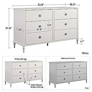 Little Seeds Rowan Valley Arden 6 Drawer Grey Kids’ Dresser
