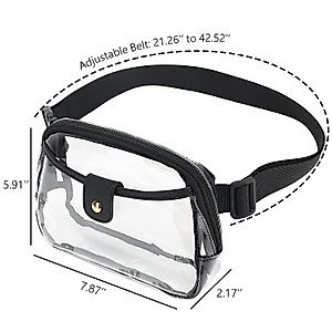 Clear Fanny Pack for Women - Waterproof Clear Belt Bag with Adjustable Strap Crossbody Clear Waist Bag for Sports, Travel, Concerts, Festival