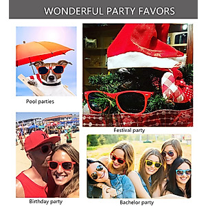 JULYGLASS Adult Party Sunglasses Bulk Square Sunglasses Red Sunglasses Party Favors 10 Pack Retro Party Glasses