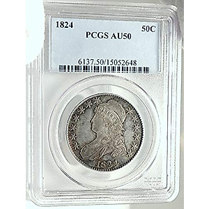1824 1824 UNITED STATES Capped Liberty Bust Half Dolla Denomination_in_description AU 50 PCGS
