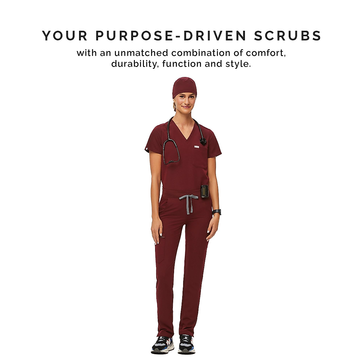 FIGS Unisex Modern Classic Scrub Cap - Burgundy, One Size