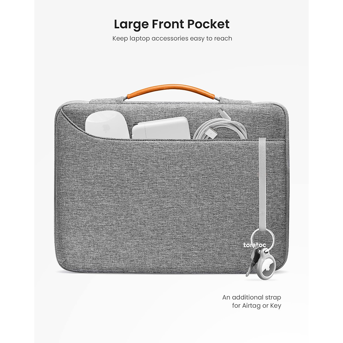 tomtoc 360 Protective Laptop Sleeve for 13-inch MacBook Air M3/A3113 2024, M2/A2681, M1/A2337, MacBook Pro M2/A2686, M1/A2338, Water-Resistant Accessory Case Bag for 13-inch iPad Pro M4/iPad Air M2