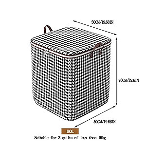 Lopunny Upgrad Clothes Storage Box Wardrobe Sorting Storage Bag Bins Stackable Foldable Organizer, 2 Sturdy Handles Grip for Clothing Bedding Shelves,Closet Container with Zipper for Trip (L)