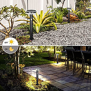 BRIMMEL Solar Garden Light Outdoor, Path Light Super Bright 600 Lumen LED Landscape Lamp, Motion Sensor Dusk-to-Dawn Auto ON/Off Waterproof Cordless Light for Driveway Walkway, Solar Powered, 20"