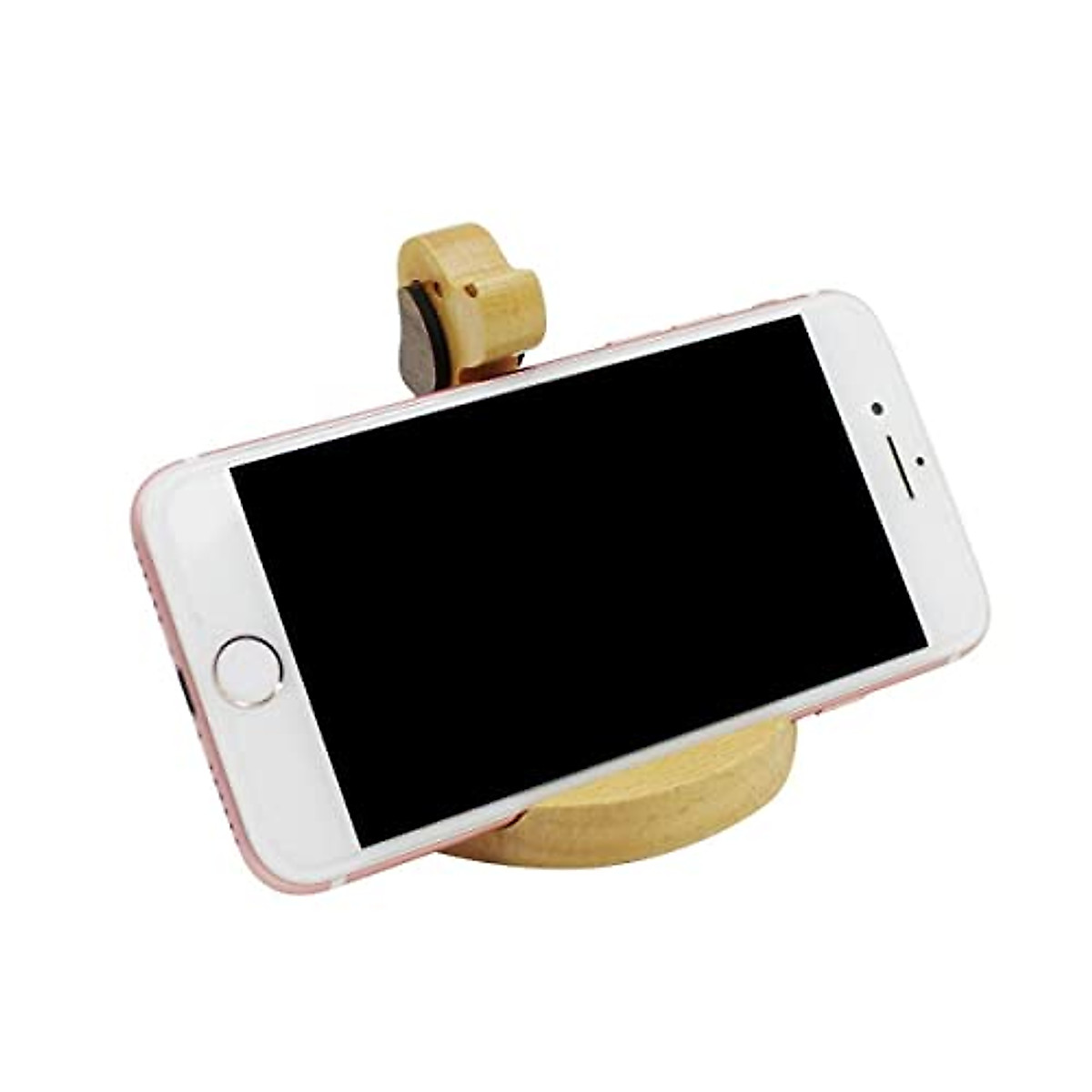 Amamcy Cute Dog Cellphone Holder Stand Wooden Smartphone Desk Holder for All Mobile Phones Animal Phone Stand Desk Ornament