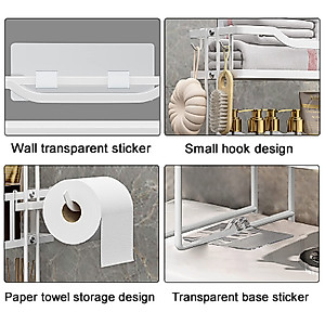 Ronanemon Over The Toilet Storage,Bathroom Organizer, Toilet Shelf with Toilet Paper Holder,Bathroom Shelf Over Toilet,3 Tier Toilet Storage Rack (Black)