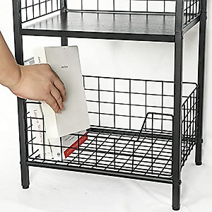 X-cosrack End Table,Industrial Retro Small Side Table for Small Spaces Living Room Bedroom Kitchen and Office,Stable Wood and Metal Frame,Black