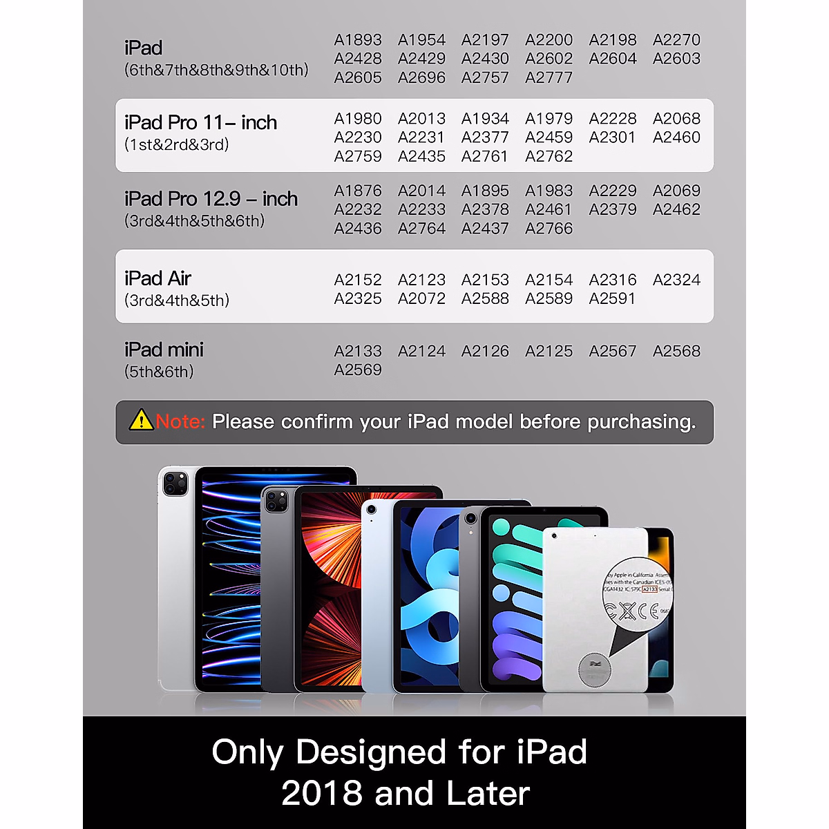 Stylus Pencil 1st Generation for iPad 9th&10th Generation with Palm Rejection, Tilt Sensitivity, Stylus Pen Compatible with iPad Pro 11/12.9, iPad 10/9/8/7/6, iPad Mini 5/6, iPad Air 3/4/5