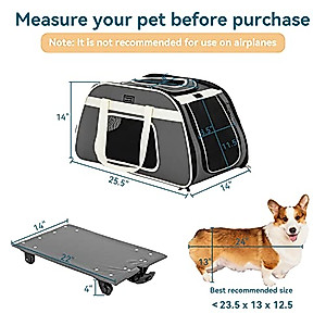 Petsfit Pet Carrier with Removable Wheels
