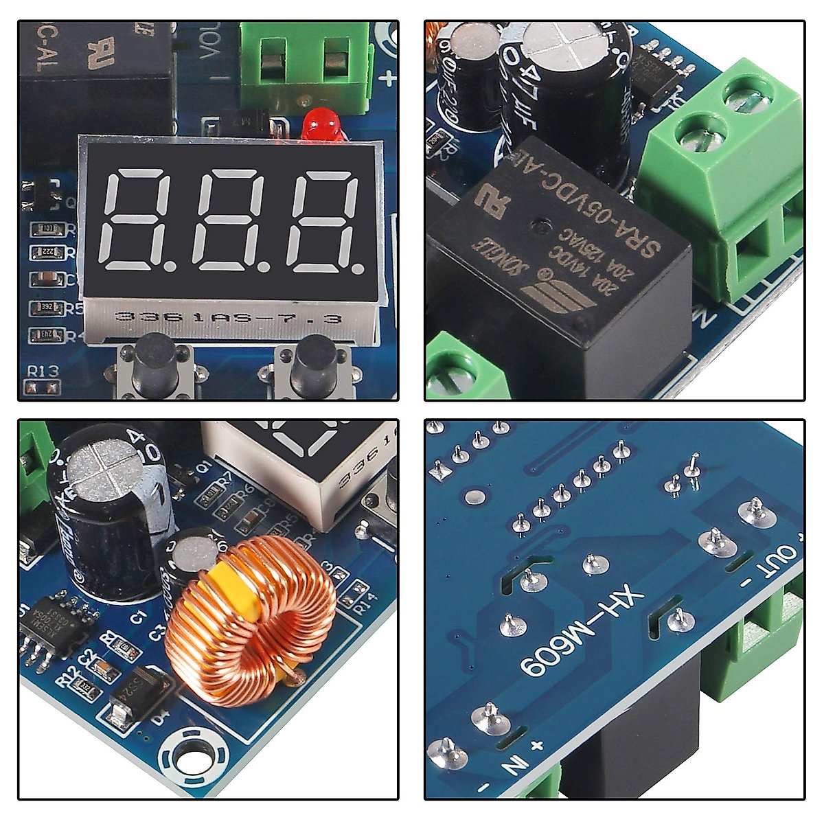 AITRIP 3PCS DC 12V-36V Voltage Protection Module Digital Low Voltage Protector Disconnect Switch Over Discharge Protection Module Output 6-60V XH-M609