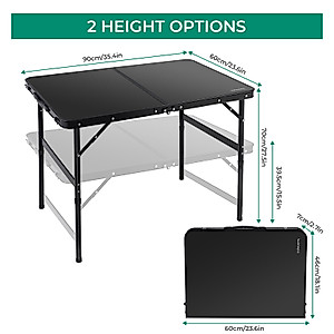 HIPAHIPA Camping Table Portable Folding Table Lightweight Aluminum Picnic Table Indoor Outdoor Table for BBQ RV Camping with Portable Handle