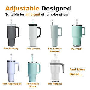 Alwenid 6PCS Straw Cover Cap for 6 to 10mm Straw of Stanley, Simple Modern, Yeti, Owala, Hydro Flask, Reduce, and All Brands Tumbler Straw, Dishwasher Safe, BPA Free and Dust Proof