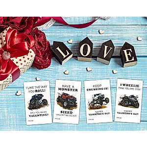 2.1" x 3.5" Valentine's Day Gift Wrap Self Adhesive Stickers | Car and Truck Theme Happy Valentine's Day Gift Wrapping Decorations and Supplies for Kids | 40 Gift Stickers-BGJ-003