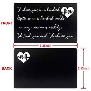 FTONENI I Choose You Wallet Insert Card, Metal Wallet Love Note, Gift for Valentines Day, Boyfriend, Girlfriend