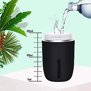 Lion Palace Car Mini USB Humidifie,200ml Capacity,Led Running Lamp,Used for Car Office Room living Room Facial hydration Aromatherapy gift etc. (Black-1)