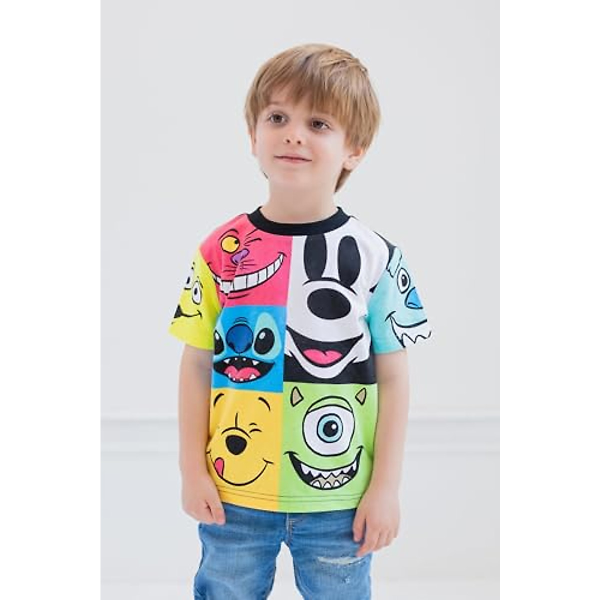 Disney D100 Stitch Mickey Mouse Winnie The Pooh Toddler Boys T-Shirt Multicolor 2T